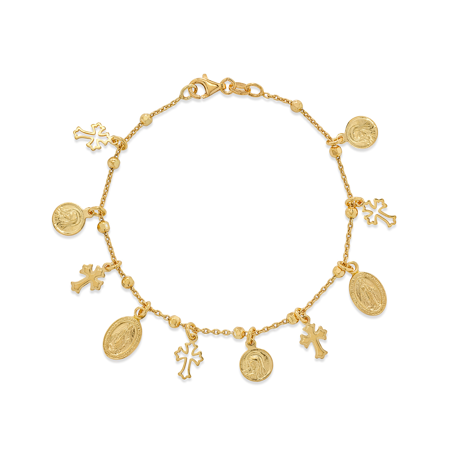 Gold Plated Religious Charm Bracelet | LMFJ