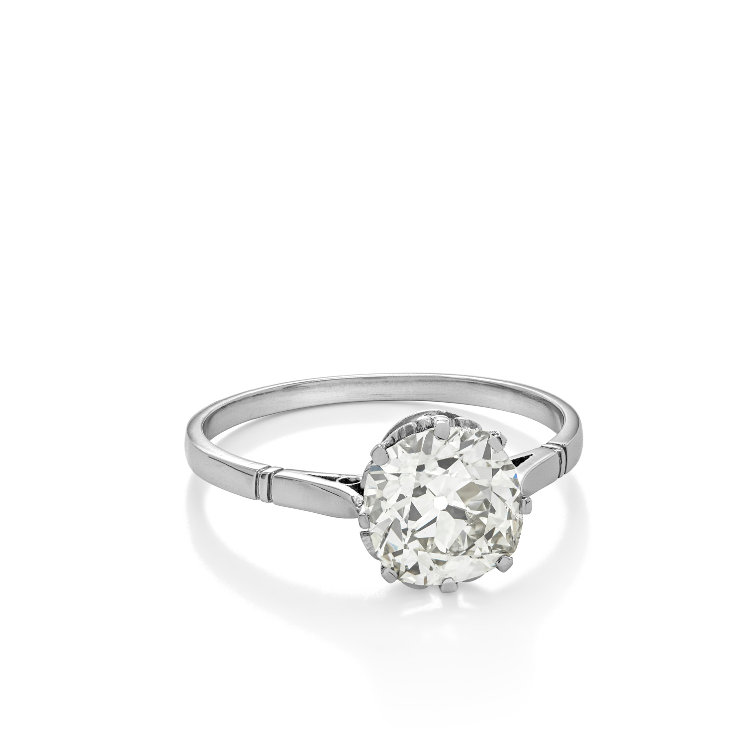 Estate Collection 1.66 CT Old Mine Cut Solitaire Diamond Engagement ...