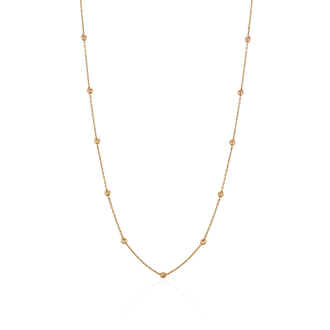 Bead Station Gold Chain Necklace | LMFJ