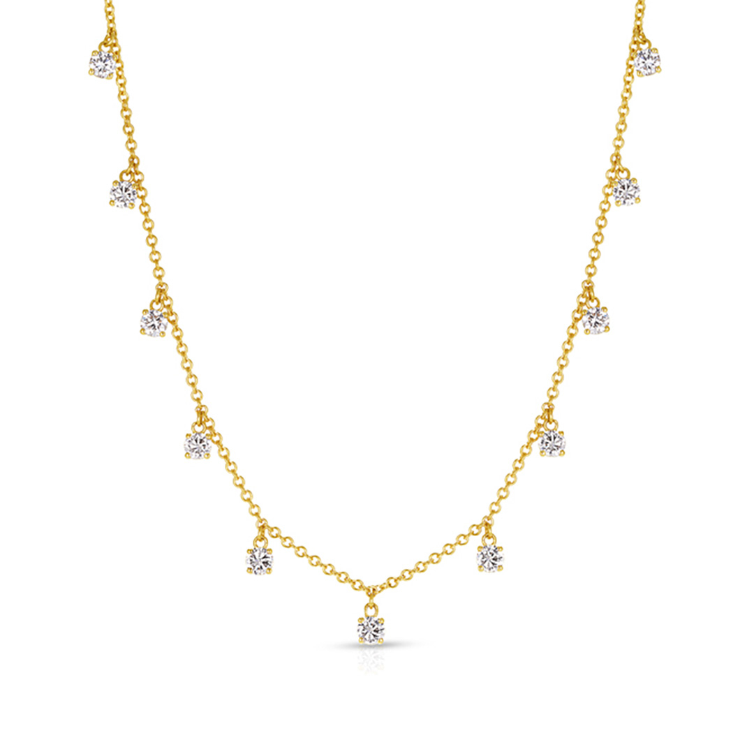 14k Gold Chain with Dangling Diamonds | LMFJ
