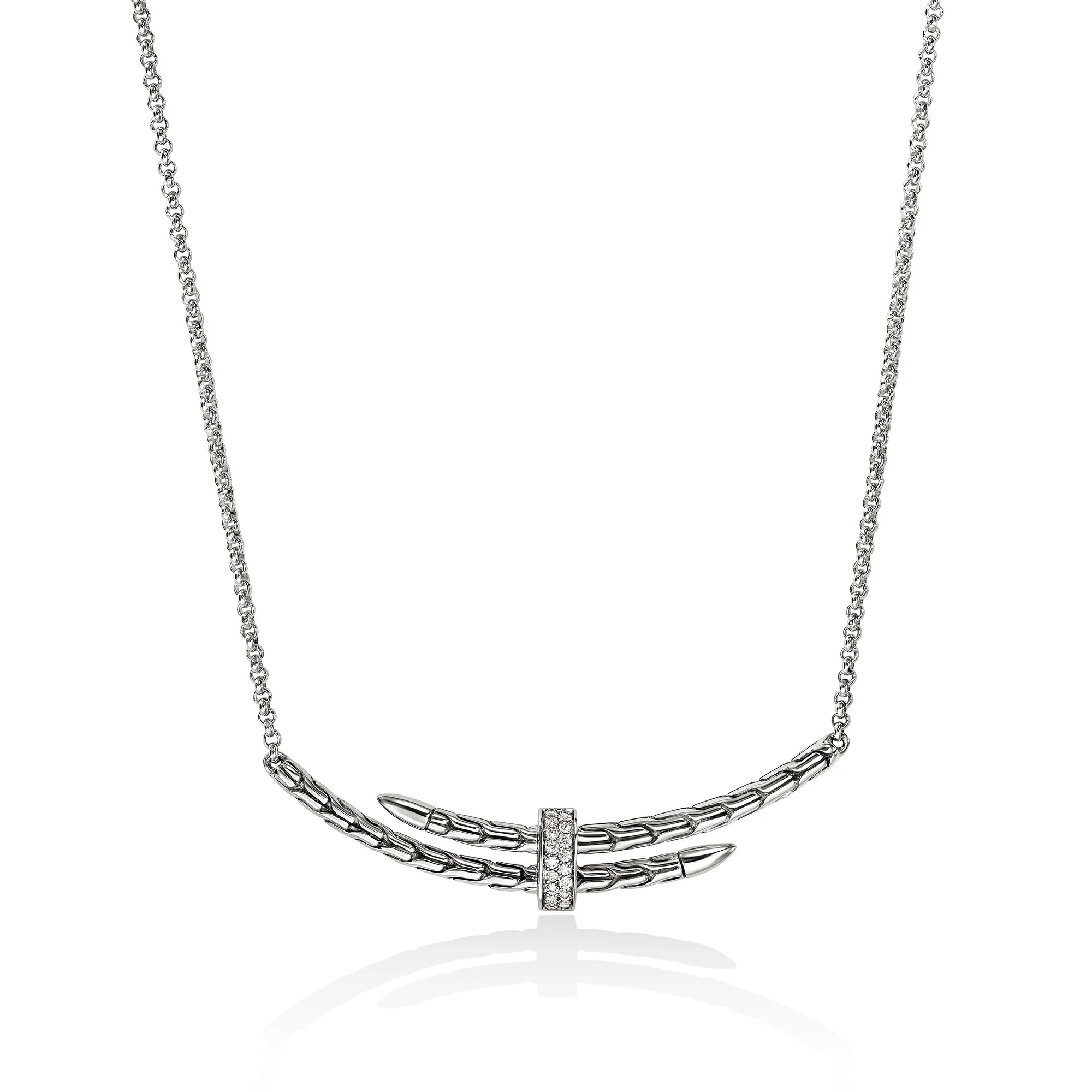 John Hardy Spear Curved Bar Necklace with Diamonds | LMFJ