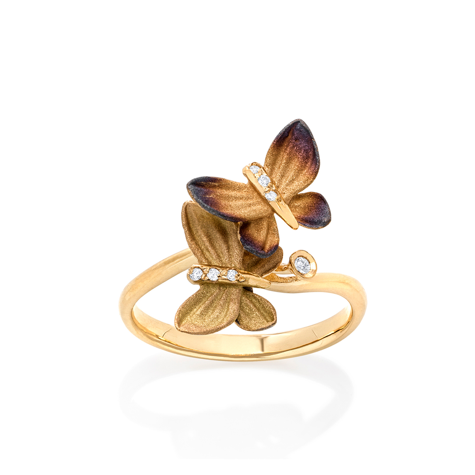 18k Gold Double Butterfly Ring | LMFJ