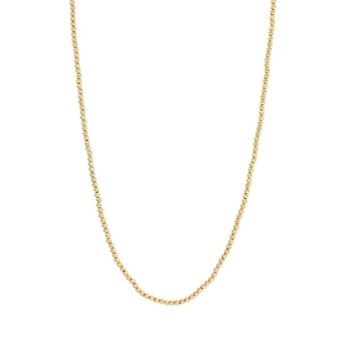 Diamond-Cut Yellow Gold Sphere Bead Chain, 30 Inches | LMFJ