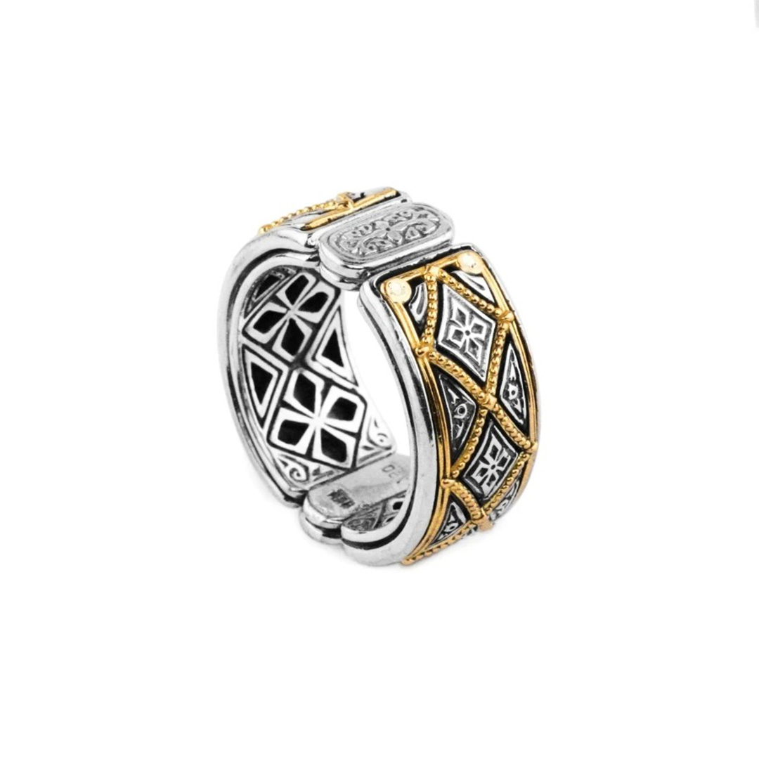 Konstantino Classic Silver and Gold Men's Zeus Band | Lee Michaels Fine ...