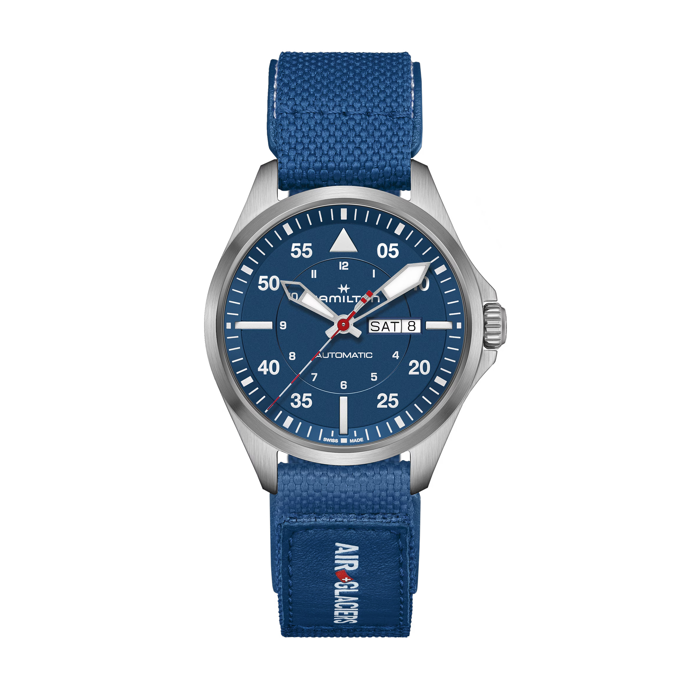 Hamilton Khaki Aviation Pilot Day Date Auto - Air-Glaciers Edition ...
