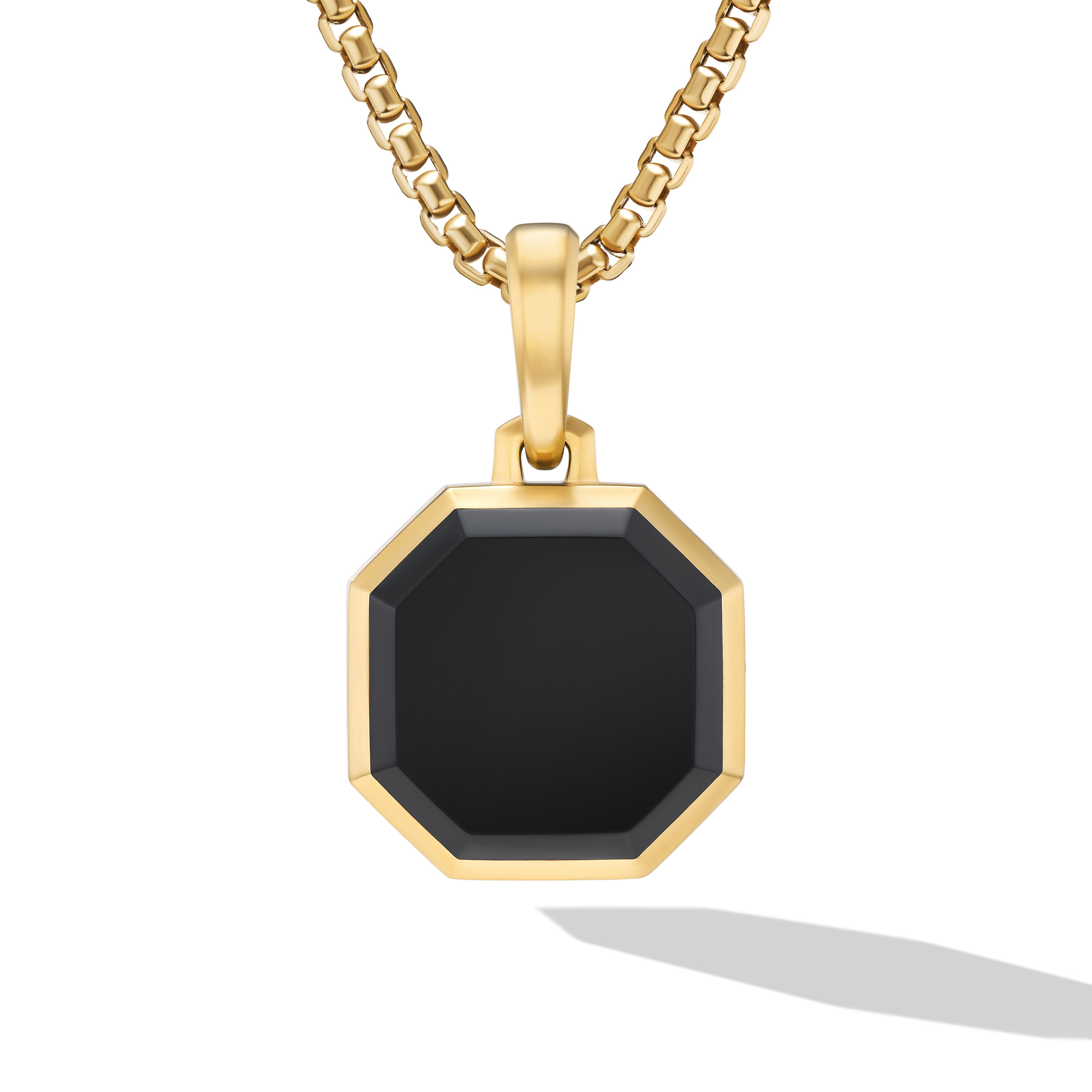 David Yurman Faceted Stone Amulet in Yellow Gold with Black Onyx | LMFJ
